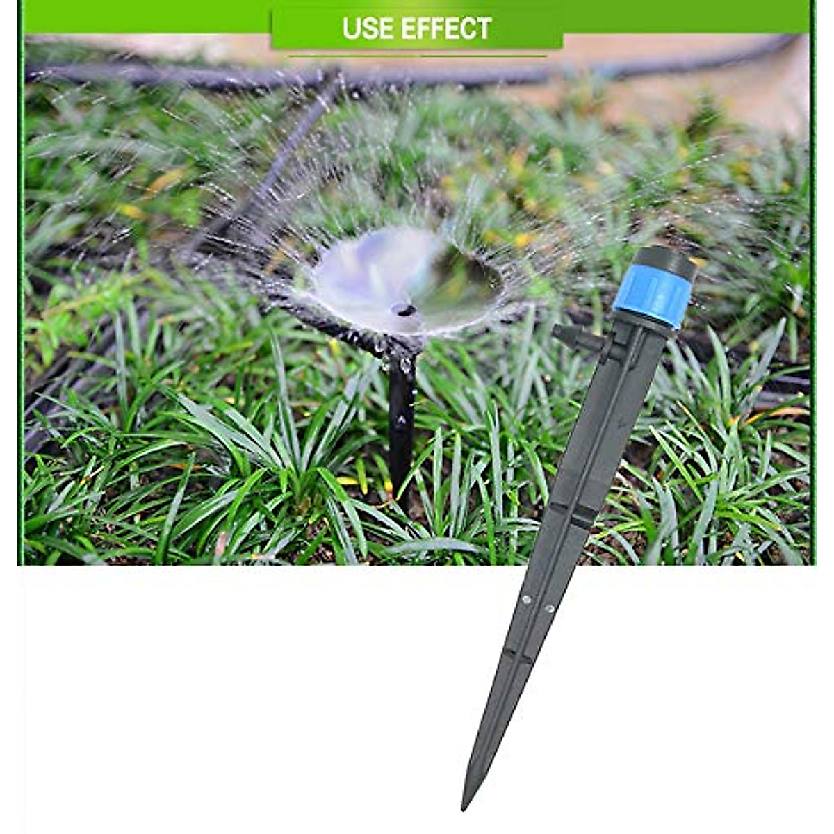 Lxcom Lighting 100 Pack Irrigation Drippers Drip Emitters Micro Spray Adjustable 360 Degree Full Circle Pattern Water Flow Irrigation Drippers Micro Bubbler Sprinkler Drip System Parts Drip Irrigation