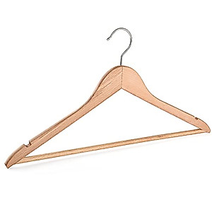 Bevoll Home Solid Wood Hanger with 12 Pack Set, Natural Finishing, Exclusive Wooden Suit and Clothes Hanger, Durable and Strong 360 Degree Metal Hook, Designed for A Modern Home.