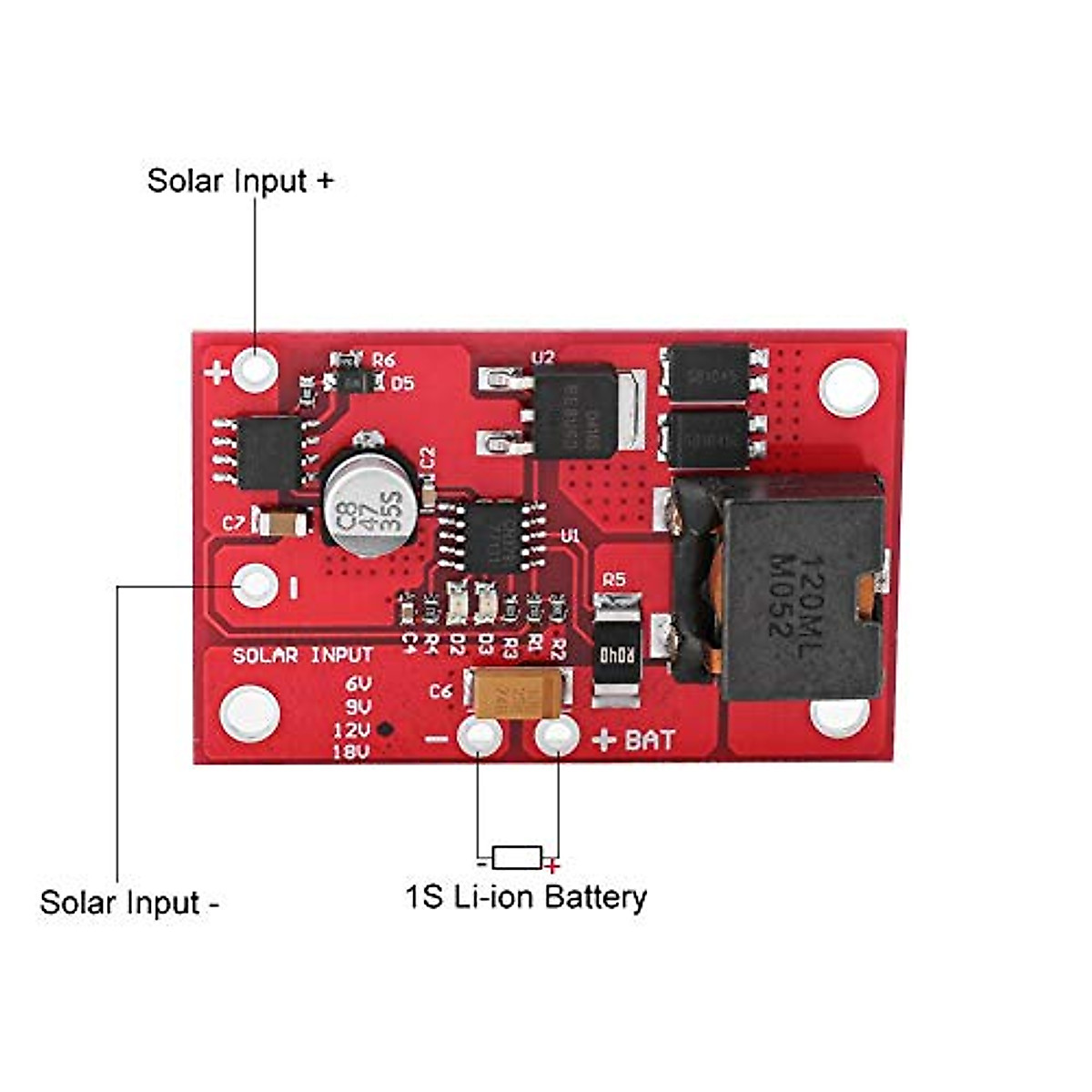 Jeanoko CN3791 12V 3A MPPT Solar Panel Controller, Solar Charge Controller Battery Charger 1 Cell Lithium Battery Charging 3.7V 4.2V