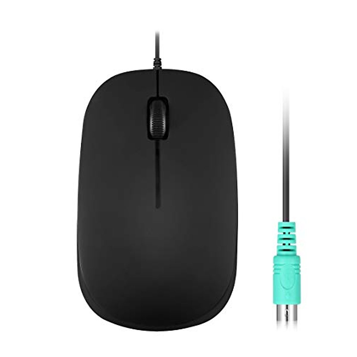 Perixx Perimice-201 Wired PS2 Optical 3 Button Mouse with 800 DPI and Illuminated Wheel, Black