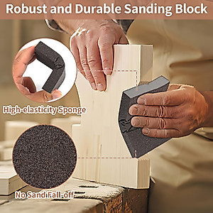 8 Pack Sanding Sponge, Sanding Blocks 60/80/120/220 Grit Assortment, Sand Paper for Wood Furniture, Sander Pads, Washable and Reusable Sandpaper for Drywall Metal Glasses Repair
