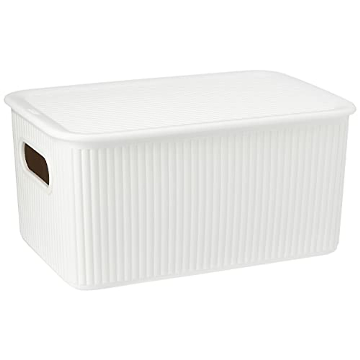 Tatay 7010901 Multipurpose Organizer Basket Set with Lid, 3X White, Medium