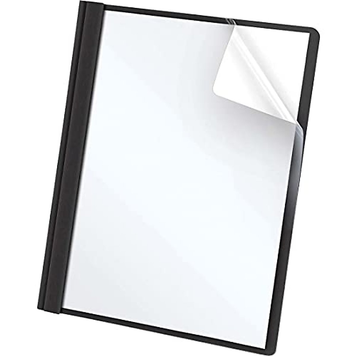 Oxford Clear Front Report Covers, Black, Letter Size, 25 per box (55806EE)