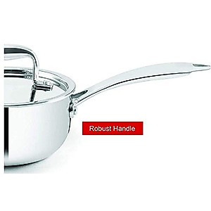 Shapes Stainless Steel Tri-Ply Saucepan - 1 Quart, Silver - Multipurpose Sauce Pan, Cooking Pot - Use for Home, Kitchen and Restaurant - Induction Ready - Easy to Clean and Dishwasher Safe