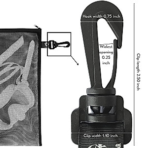 PALTERWEAR Mesh Zipper Bag with Clip - Set of 4 (Black, 7 x 9 inch)