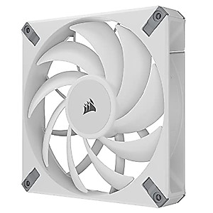 Corsair iCUE AF140 RGB Elite 140mm PWM Dual Fan Kit - Eight RGB LEDs Per Fan - AirGuide Technology - Fluid Dynamic Bearing - Zero RPM Fan Mode - Included iCUE Lighting Node CORE Controller - White