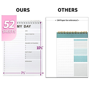 To Do List Notebook for work, 52 Sheets Tear-Off Planning Note Pad 7.5"×10.2", Office Planner, Daily Checklist Notebook, Desk Organization, Office Productivity (Grey)