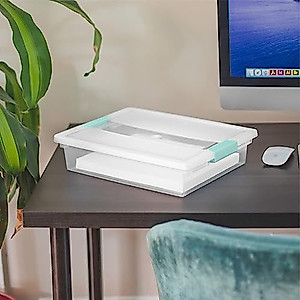 Sterilite Large Clear Plastic Stackable Storage Container Bin Box Tote with Clear Latching Lid Organizing Solution for Home & Classroom, 30 Pack
