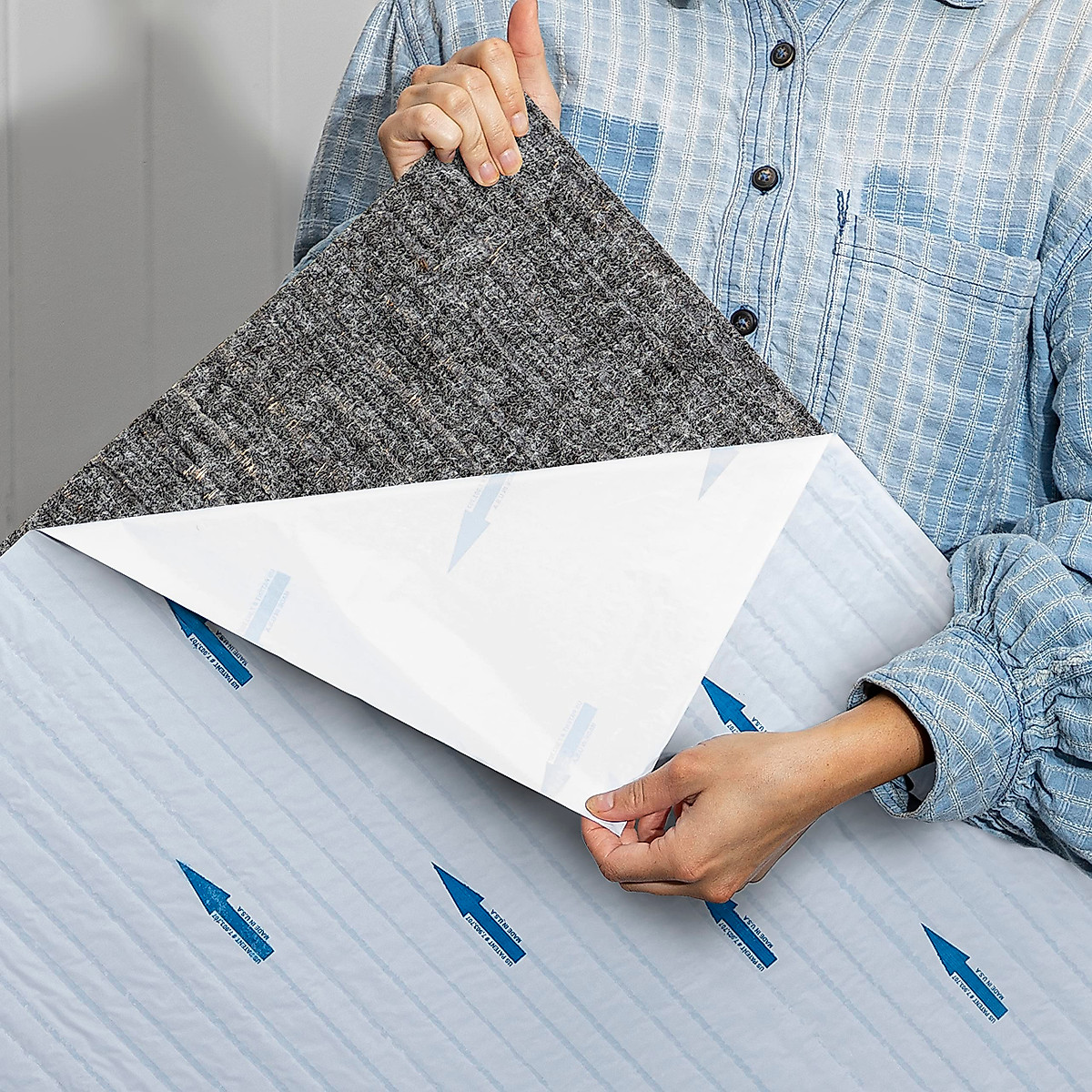 Mohawk Home 24" x 24" Indoor/Outdoor 0.25" Pile Height, Peel and Stick Carpet Tile, Grey Polyester, (Pack of 15) (60 sqft/Box)