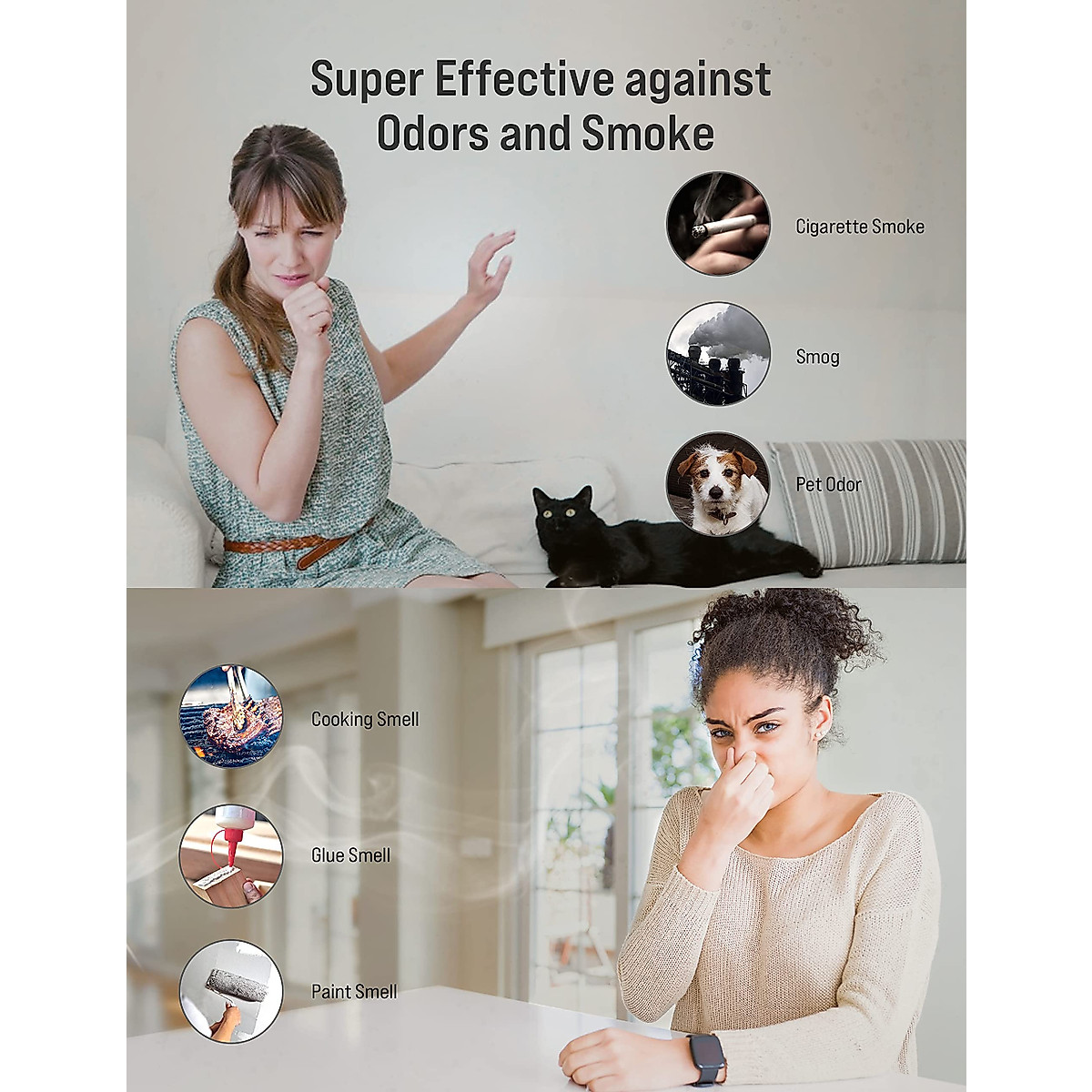 TOPPIN Filter Replacement H13 True HEPA Air Filter for TOPPIN TPAP005 AP005 TP-AP005 Air Purifier to Clean Pets Hair Smoke Odors Dust Pollen Home and Room 1500 to 2000 sq ft