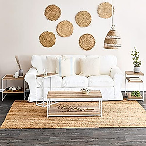 Household Essentials Coastal Oak Square Side Table End