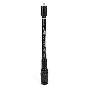 SUNYA Archery Bow Stabilizer for Compound Bow, Carbon Fiber Body Flexible Core with Damping System and Weights, Expedition Pro Series,Fit Bow Wrist Sling (Black Carbon, 10")