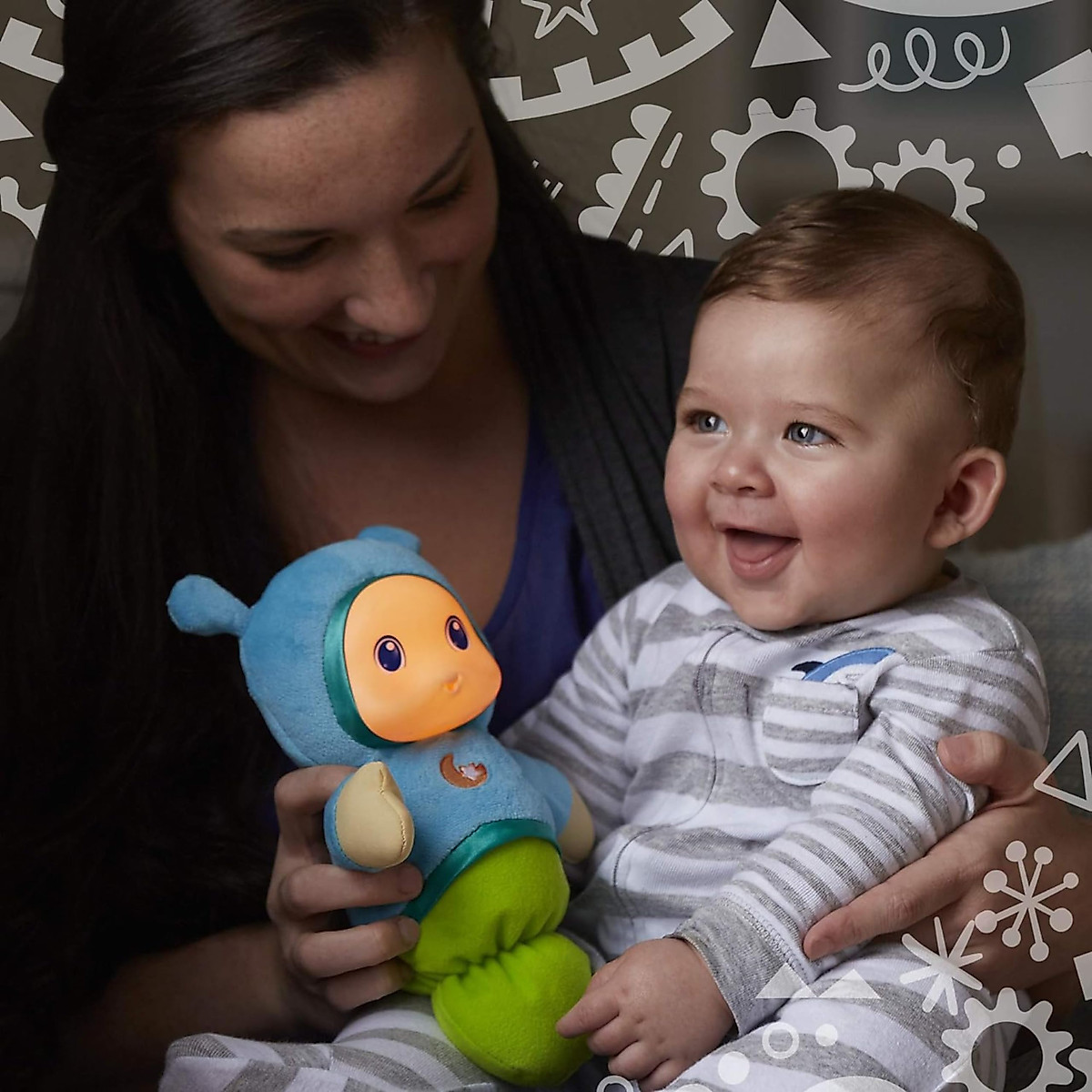 Playskool Blue Glo Worm Stuffed Lullaby Toy for Babies with Soothing Melodies