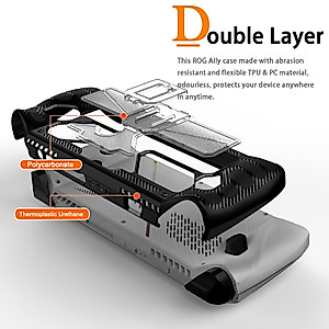 Miimall Compatible for ROG Ally Case, Shock-Absorption Anti-Slip&Scratch Slim Cover with Kickstand Military Grade Protector Case for Asus ROG Ally Handheld Game 2023 Accessories-White