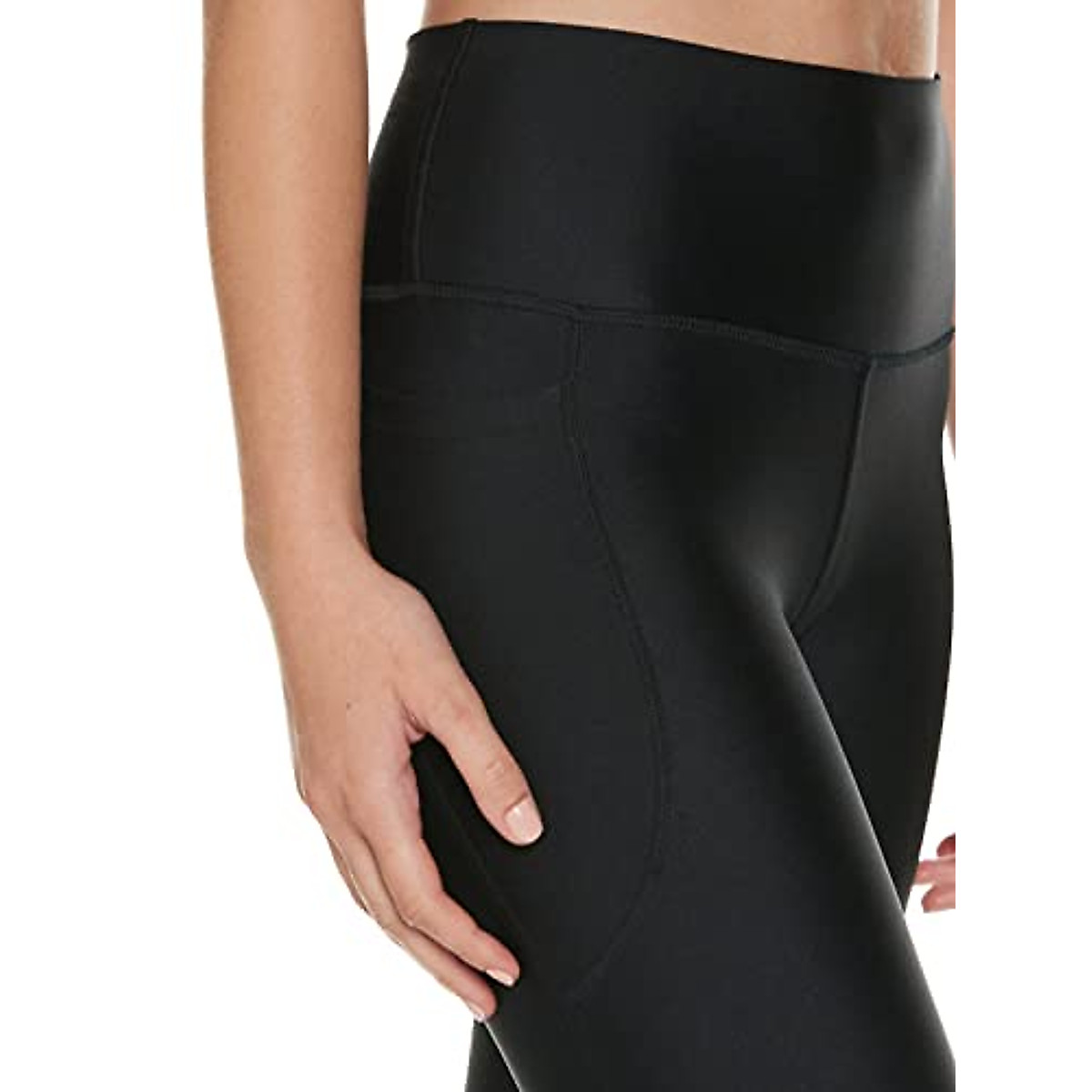 Under Armour Women's Standard HeatGear High No-Slip Waistband Pocketed Leggings, Black (001)/White, X-Large