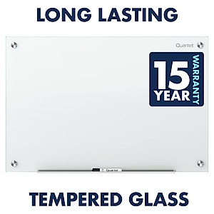 Quartet Non-Magnetic Glass Dry Erase White Board, 6' x 4' Whiteboard, Infinity Frameless Mounting, White Surface (G7248NMW)