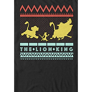 Disney Men's Lion King Gang Hakuna Matata Silhouette Graphic T-Shirt, Black, Large