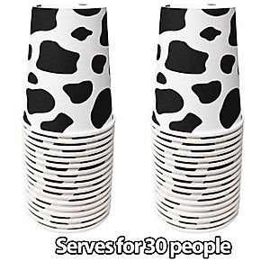 30 Pcs Cow Cups Cowgirl Cups Cow Print Paper Cups Cow Party Favors Farm Birthday Party Supplies Cowgirl Baby Shower Decorations