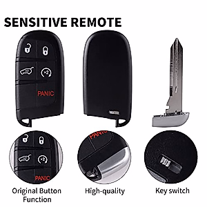 Smart Car Keyless Entry Remote Start Raryloy Key Fob Remote Replacement Fits for J_eep Grand Cherokee 2014-2021,FCCID:M3N40821302