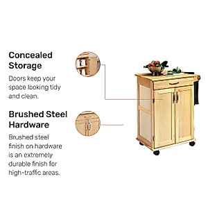Homestyles General Line Mobile Kitchen Cart, FURNITURE, Natural