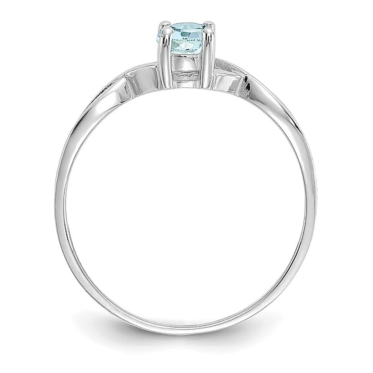IceCarats 14K White Gold Blue Aquamarine Ring March Birthstone Jewelry Size 7
