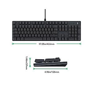Black Shark Wired Gaming Keyboard, Quiet Red Switch Mechanical Keyboard with RGB Backlit, 104 Keys Full Size with Number Pad, LED Rainbow Light Up Keyboard for Computer PC Desktop