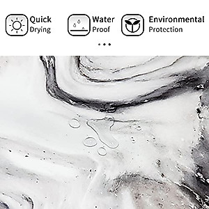 Gibelle Grey Marble Shower Curtain for Bathroom, Abstract Granite Marble Fabric Shower Curtain, Modern Luxury Art Waterproof Shower Curtain Set Unique Bath Accessories, White Gray, 72x72