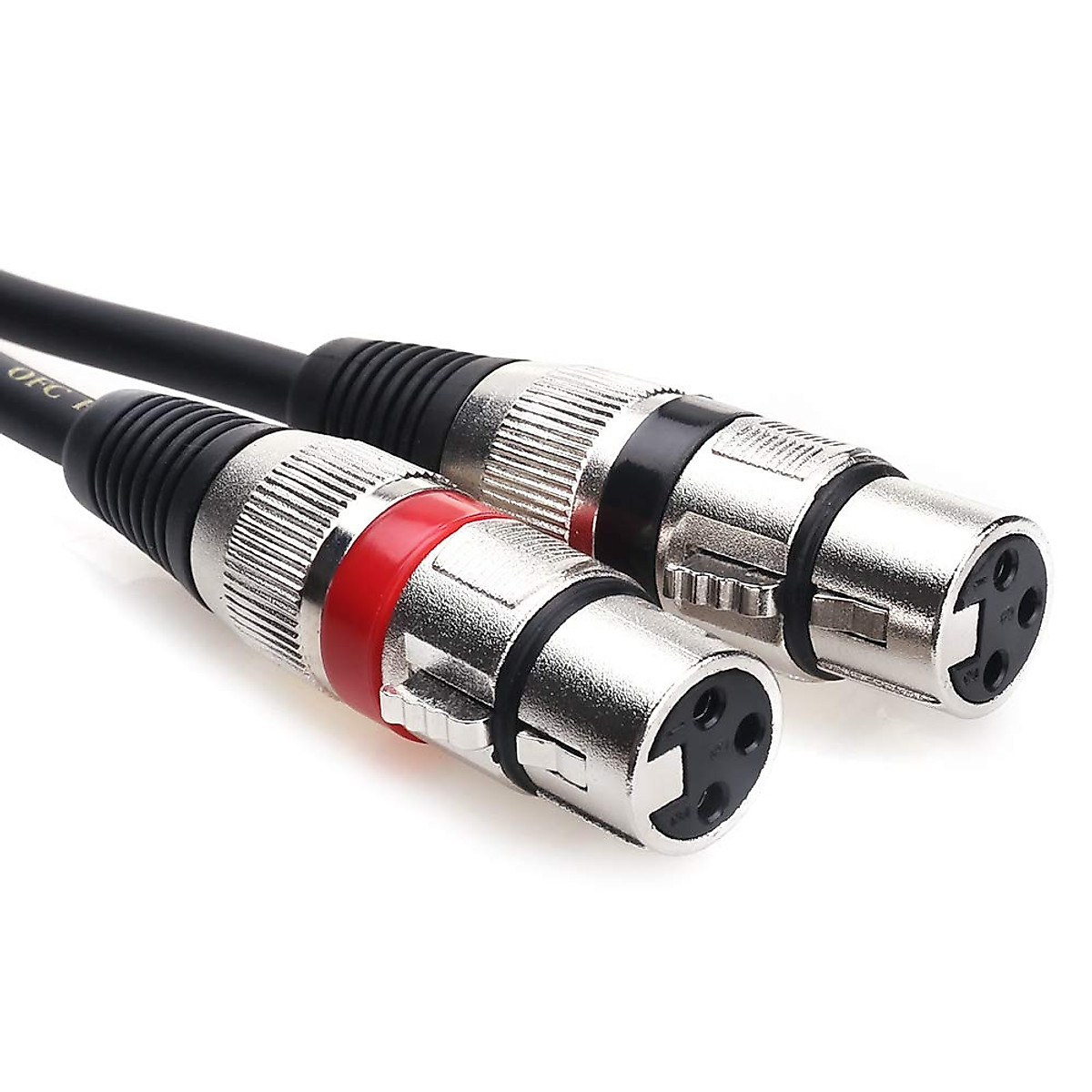 TISINO Dual XLR to 3.5mm Stereo Mic Cable, 2 XLR Female to 1/8 Inch Mini Jack Y-Splitter Breakout Lead Microphone Cord - 10 feet