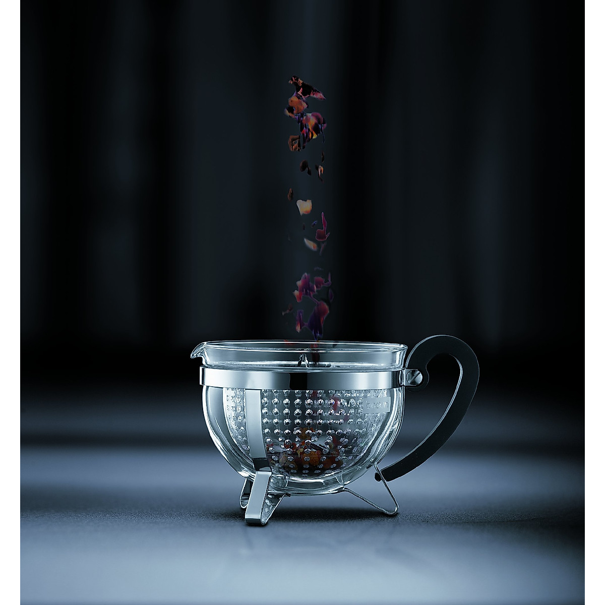 Bodum Darjeeling Large Tea Pot, Black Plastic Lid and Stainless Steel Frame, 1.3Litre, 44-Ounce