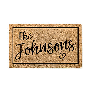 Heartful Custom Doormat Family Name - Premium Quality, Thick & Made in the USA
