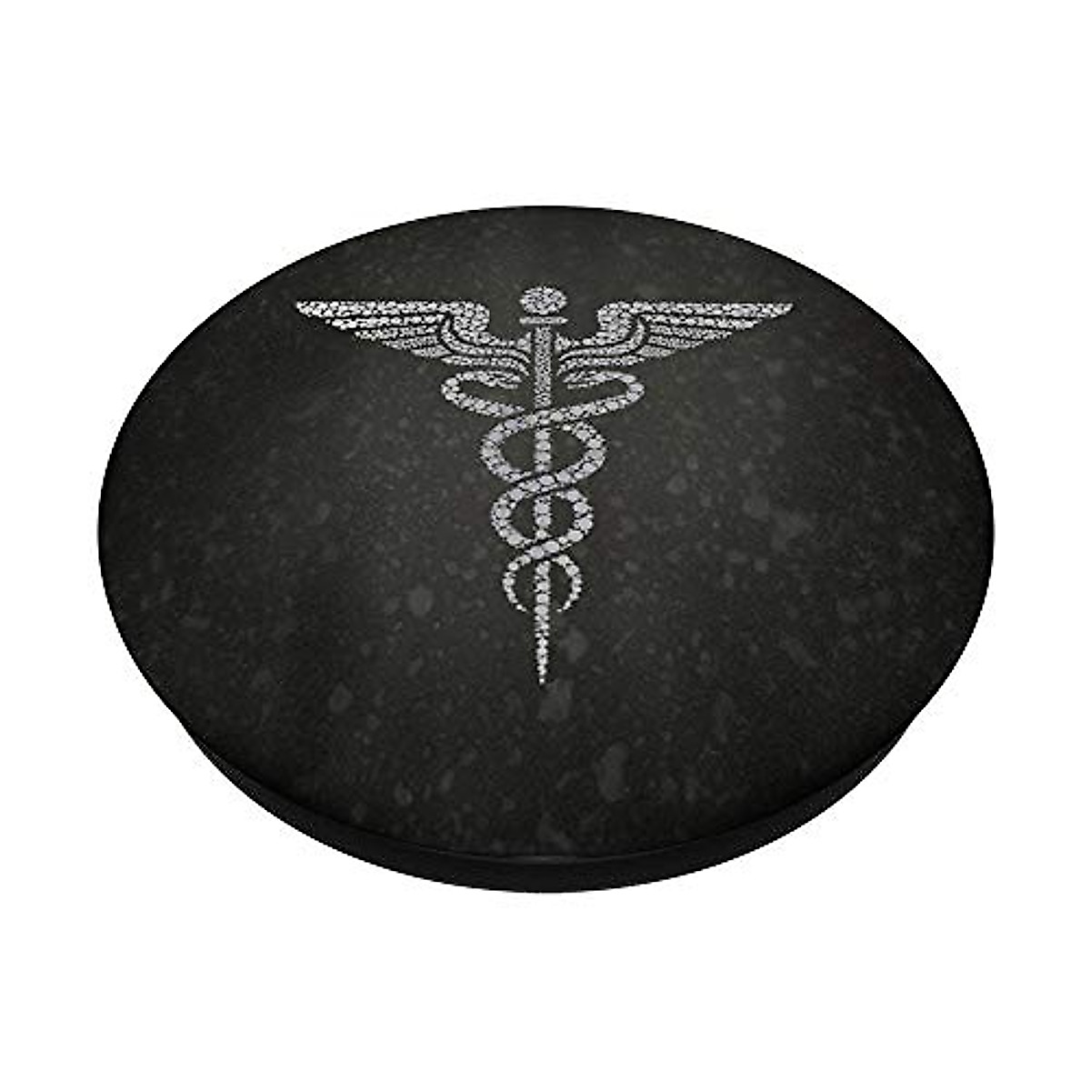 Black Medical Caduceus Symbol - RN Nurse Healthcare PopSockets PopGrip: Swappable Grip for Phones & Tablets