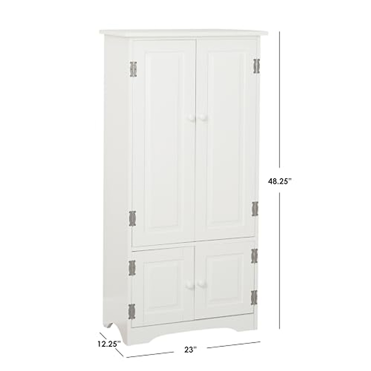Target Marketing Systems Tall Storage Cabinet with 2 Adjustable Top Shelves and 1 Bottom Shelf, Declutter Organizer for Bedroom, Kitchen, Bathroom or Laundry Room, Winter White