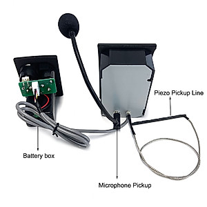 Acoustic Guitar Pickup,5 Band EQ Equalizer Guitar Preamp Piezo Pickup Tuner with Mic LCD Display