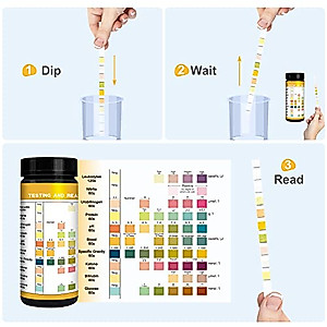 Easy@Home Dog Diabetes Urine Test: 10 Parameters Urine Test Strips for Dogs & Cats Animal Urinalysis Reagent Strips - Detect Urinary Tract Infections UTI Bladder Kidney Liver Function 100 Counts