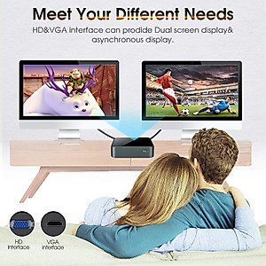 4K Mini PC 8GB RAM 128GB EMMC Windows 10 Pro, Intel Celeron J3455 Processor (Up to 2.3GHz) Mini Desktop Computer with BT 5.0, 2.4G+5G Dual Band WiFi, HDMI/VGA, LAN 1000M Gigabit Ethernet