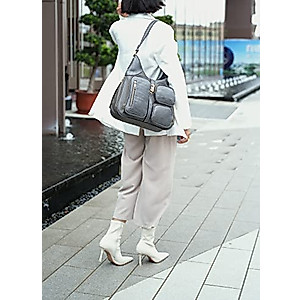 MKF Collection Shoulder Bag for Women, Handbag Purse Top-Handle Hobo Bag Crocodile-embossed Vegan Leather Purse