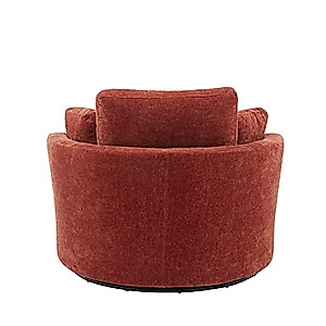 Oversized Swivel Accent Barrel Chair with 3 Pillows,Modern Comfy Upholstered 360 Recliner Sofa Cozy Club Chaise Leisure Round Loveseat Lounge Armchair for Living Room/Bedroom/Hotel/Nursery/Office