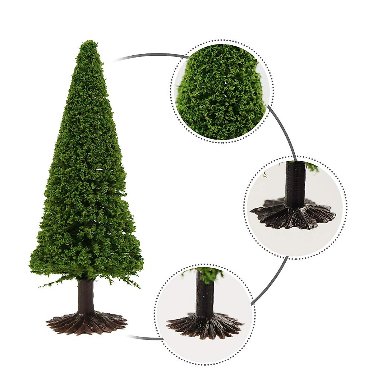 S0701 15pcs Dark Green Pine Model Cedar Trees and 8pcs Model Cows for Model Railroad Scenery Landscape Layout HO OO Scale New