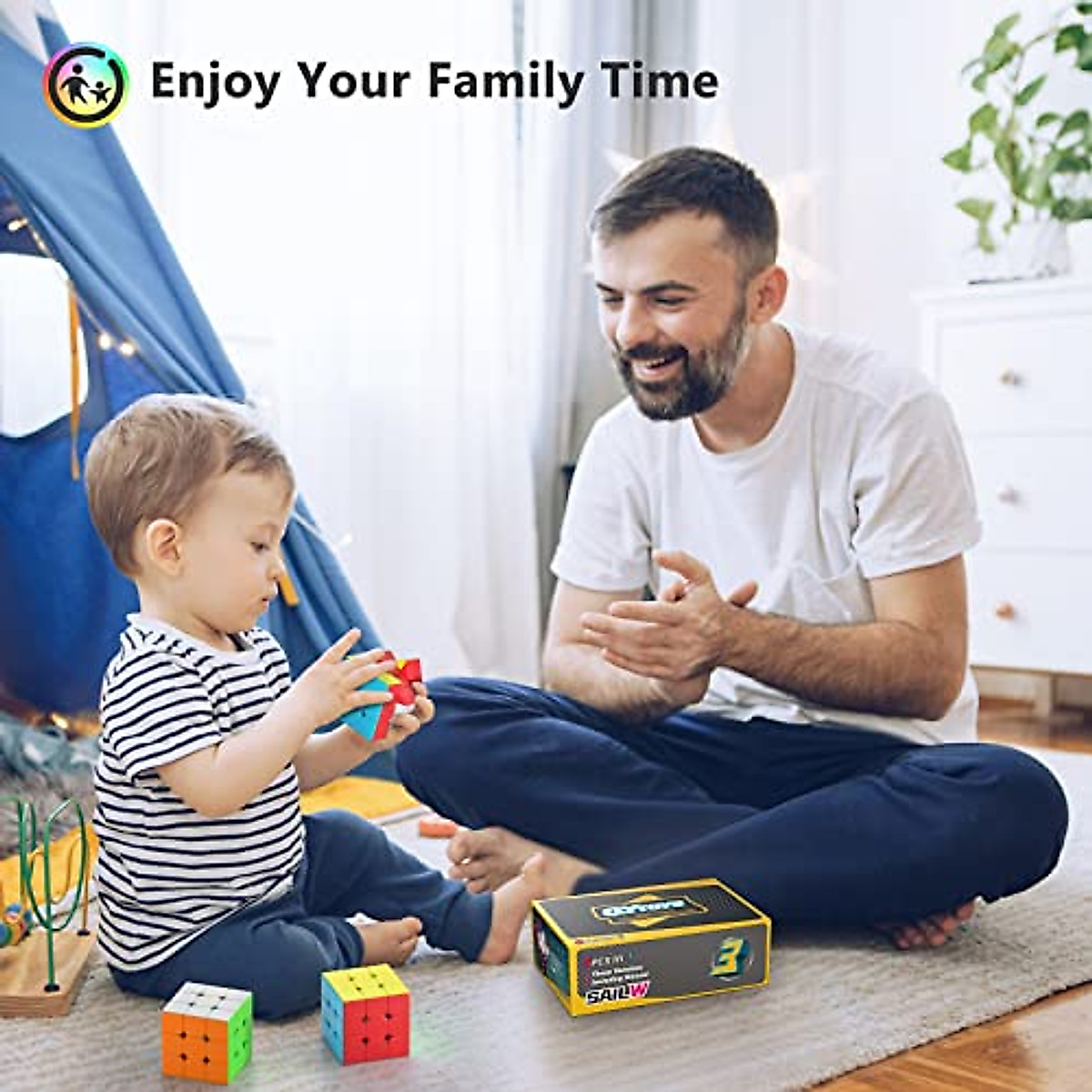 Vdealen 3x3x3 Speed Cube Set, 6 Pack Speed Cube Bulk Professional Stickerless Magic Cube Set, Party Puzzle Cube Toy Great IQ Games Gift for Kid Teens Adults