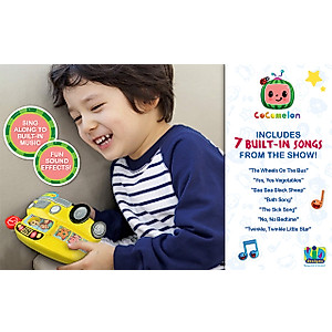 Cocomelon Musical Bus for Kids - Yellow School Bus with Built-in Cocomelon Songs and Sound Effects Fun Musical Cocomelon Toy for Cocomelon Merchandise Fans Bus Toy for Toddlers with Flashing Light