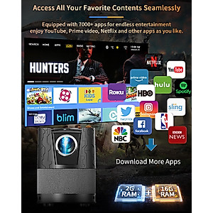 Mini Projector Portable 4K with Bluetooth Speaker, WiFi Projector for iPhone iPad Wireless Screen Casting, Home Theater Portable Projector for Camping Gaming Movie Compatible with Smartphone Laptop DV