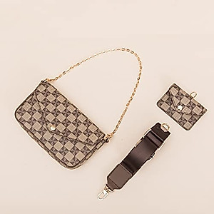 LBiayion Crossbody Bags for Women - Womens Leather Crossbody Purses with Print Pattern, Delicate Chain Strap Shoulder Bag for Women…