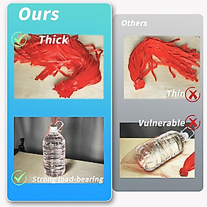 Generic 100-Pack Reusable Red Nylon Mesh Net Produce Bags, 23.6in Long, Holds up to 11lbs - Durable, Ideal for Fruits, Vegetables, Fish, Shrimp, Crabs & More, BD-012