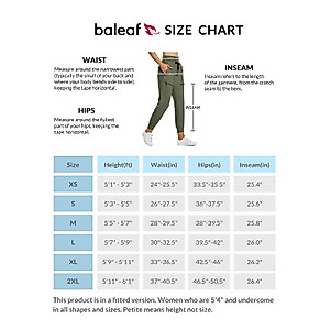 BALEAF Women's Joggers Lightweight Hiking Pants High Waist 5 Zipper Pockets Quick Dry Travel Athletic UPF50+ Rifle Green S