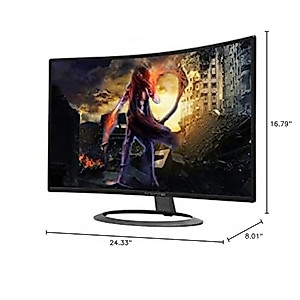 Sceptre 27" Curved 75Hz LED Monitor C278W-1920R Full HD 1080P HDMI DisplayPort VGA Speakers, Ultra Thin Metal Black, 1800R immersive curvature, 2018,Metallic Black