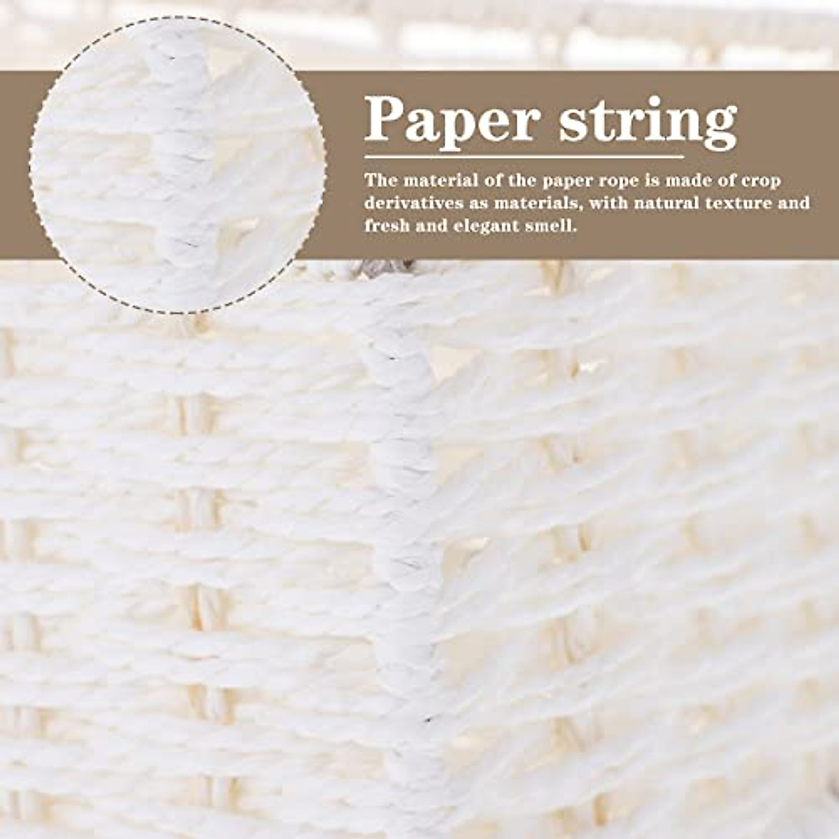 IMIKEYA Water Hyacinth Storage Baskets Woven Storage Basket Key Holder Shelf Basket Drawer Organizer Square Storage Basket Toilet Roll Basket