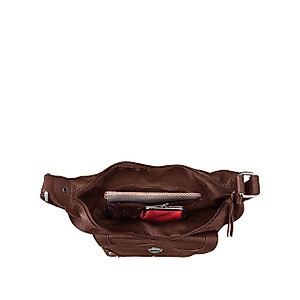 Roma Leathers Concealment Purse - Premium Cowhide Leather - Brown - Studded - Dual Gun Entry - Adjustable Shoulder Strap - Designed in USA - 30 Day Manufacture Guarantee