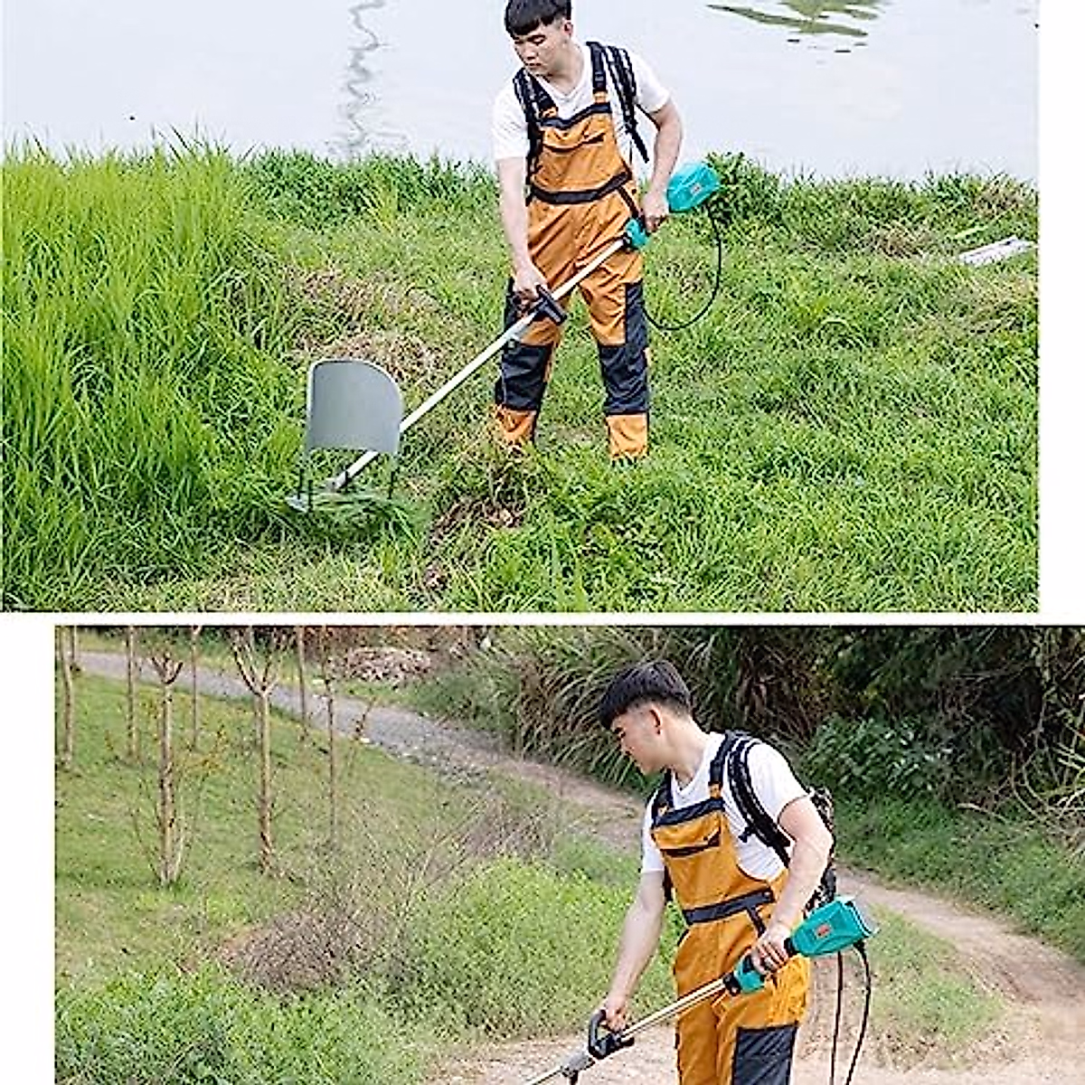 Handheld Grass Trimmer Cordless,Handheld Electric Lawn Mower, Rechargeable Small Household Weeder, 24V, 12AH/20AH/30AH Lithium Battery