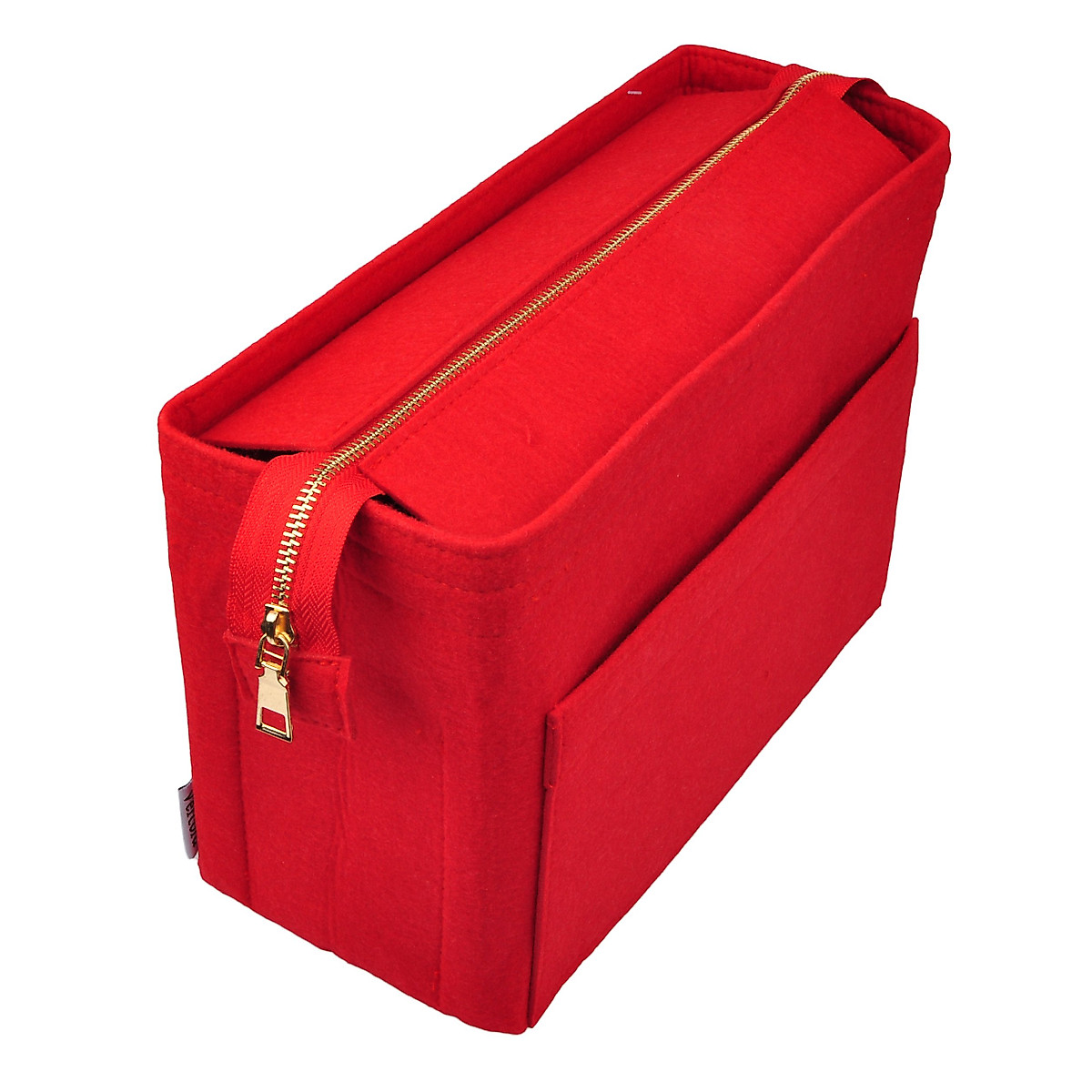 Vercord Felt Zipper Handbag Tote Purse Duffel Backpack Organizer Insert Red Medium