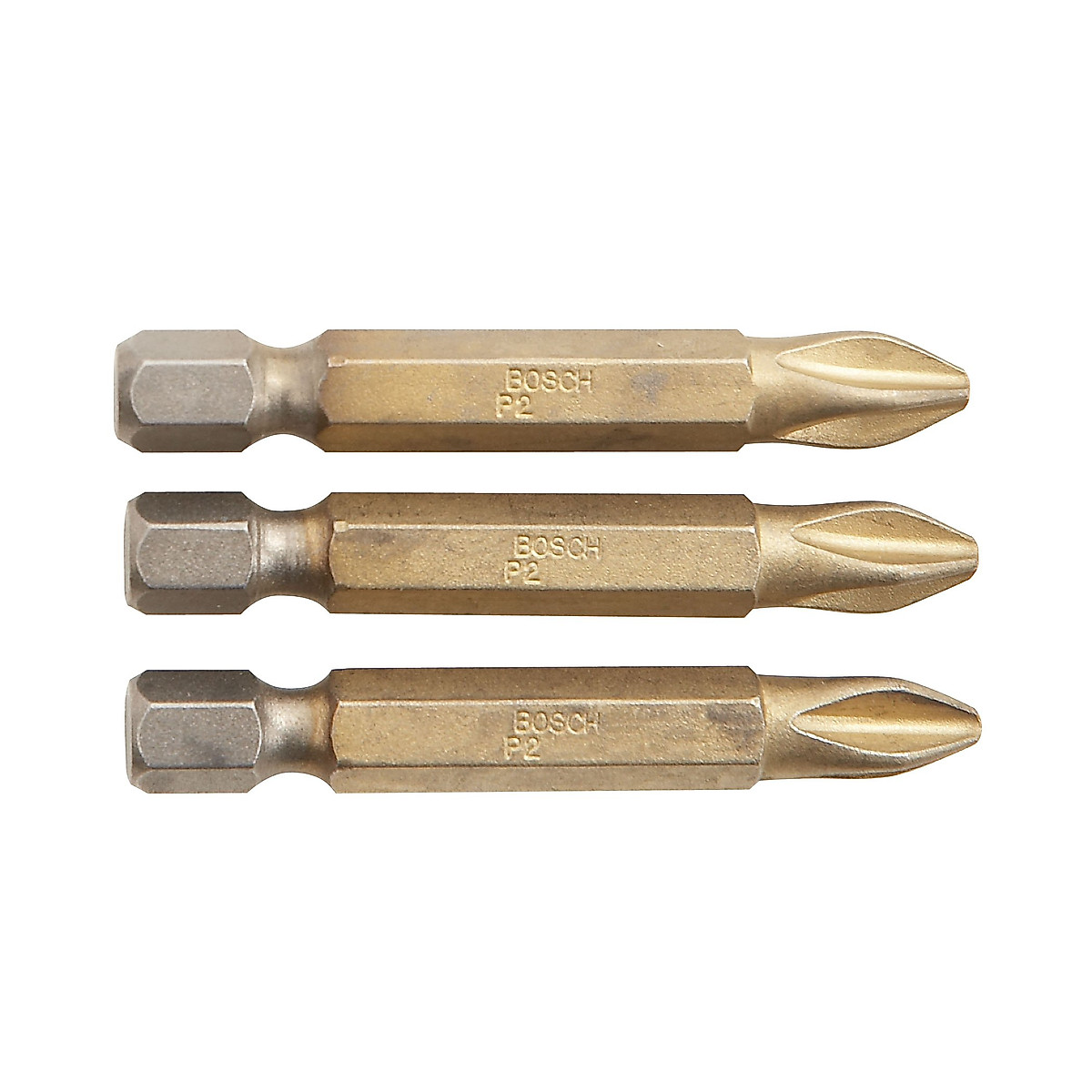 Bosch TDP2203 2-Inch P2 TiN Screw Bit, 3 Pack